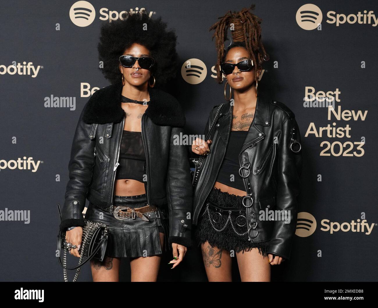 (L-R) Coco & Breezy arrives at the Spotify's 2023 Best New Artist Party ...
