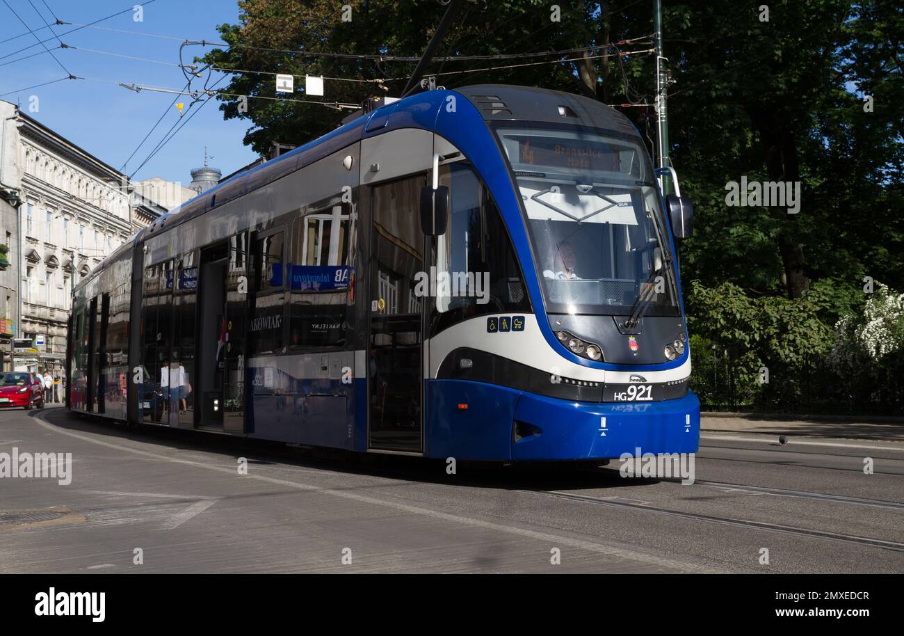 PESA 2014N - Krakowiak type tram wagon. MPK Kraków Public Transport ...