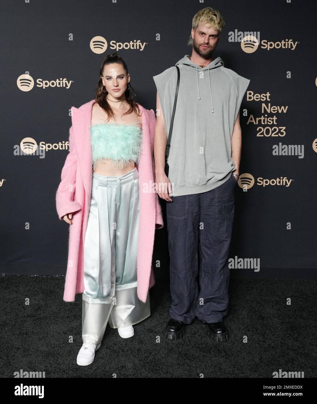 (L-R) Sophie Hawley-Weld and Tucker Halpern arrives at the Spotify's ...