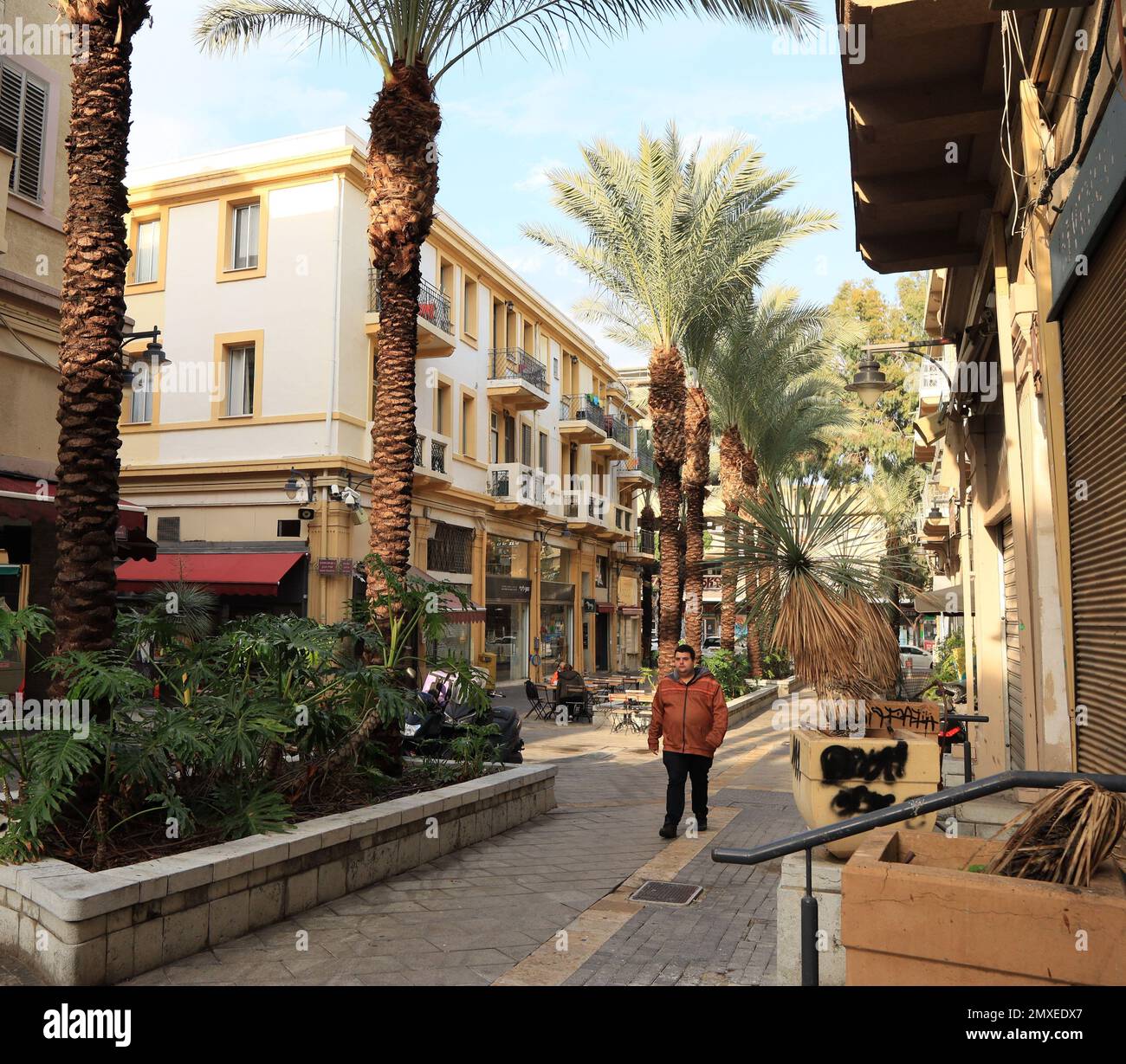An avenue in the historical center of Haifa Stock Photo - Alamy