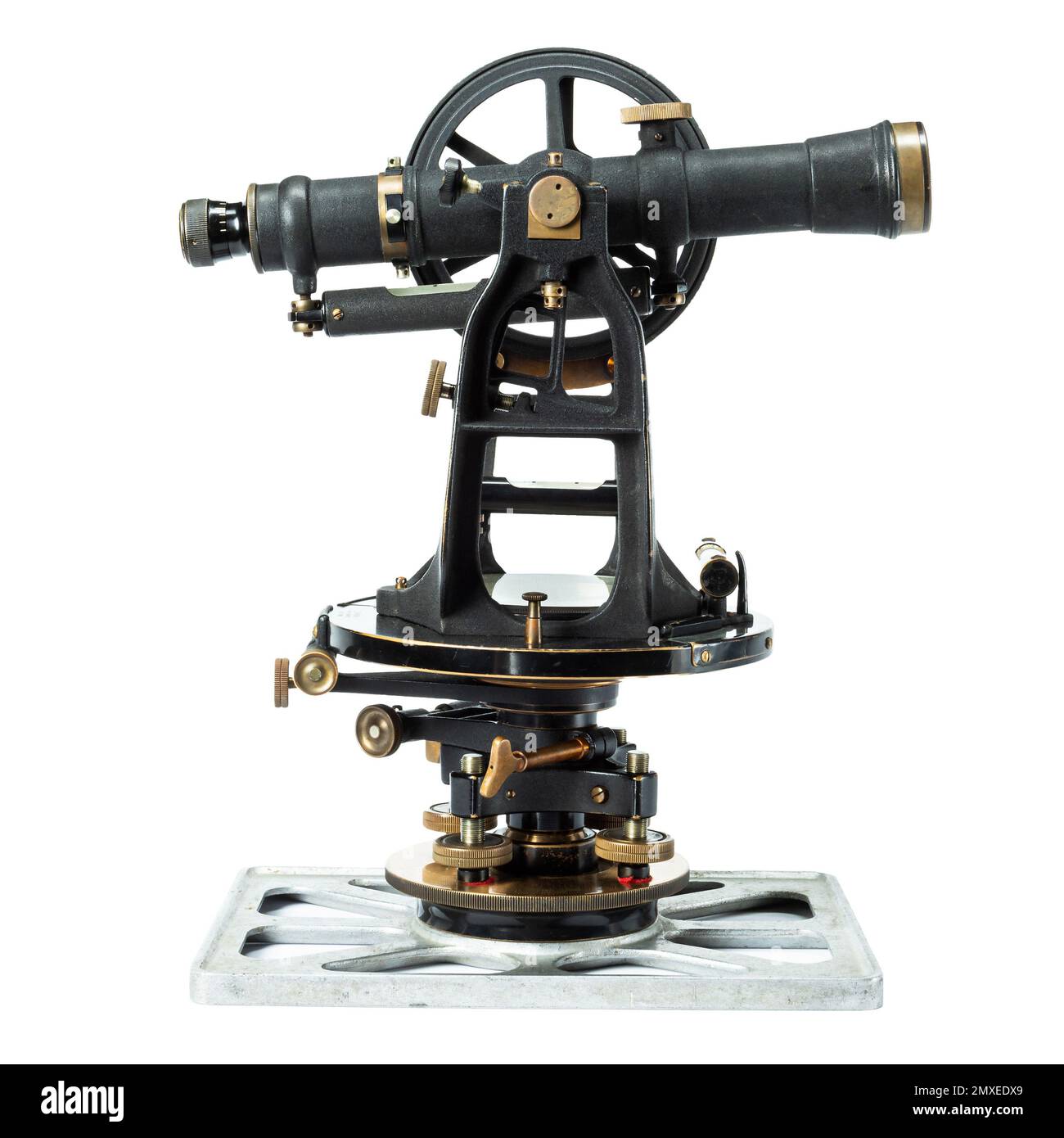 old american geodetic instrument theodolite in retro style isolate on ...
