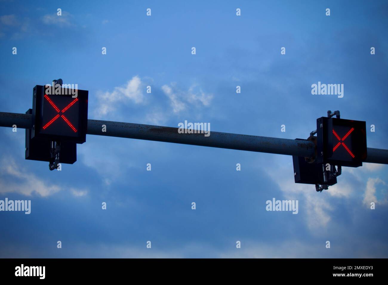 a traffic signal lights with red crosses Stock Photo - Alamy
