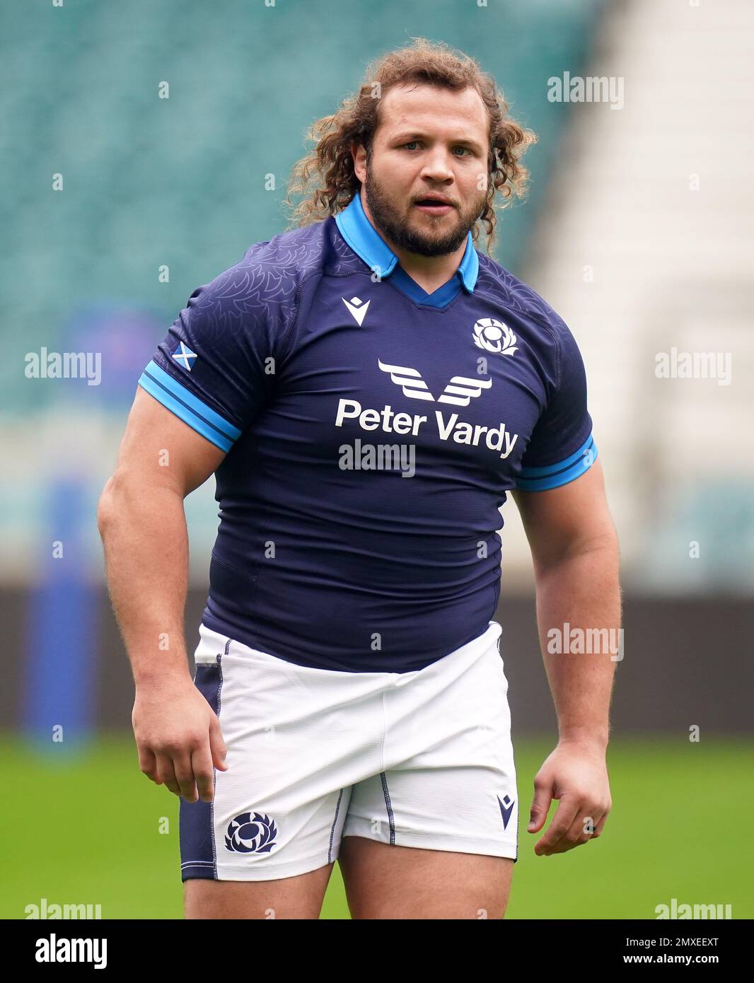 Scotland's Pierre Schoeman during a Captains Run at Twickenham Stadium ...