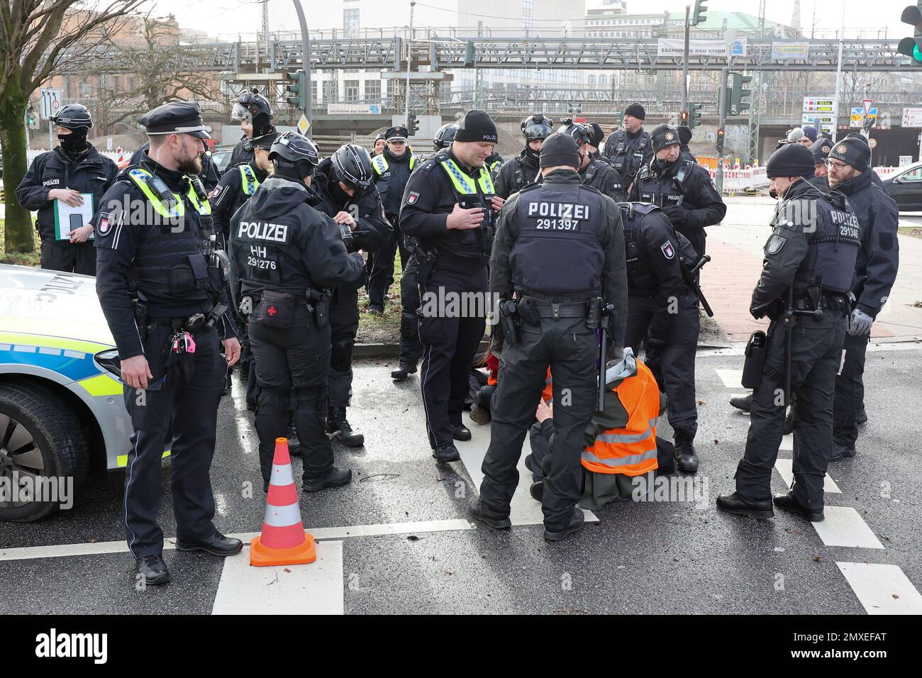 Hamburg, Germany. 03rd Feb, 2023. Activists of the climate protection ...