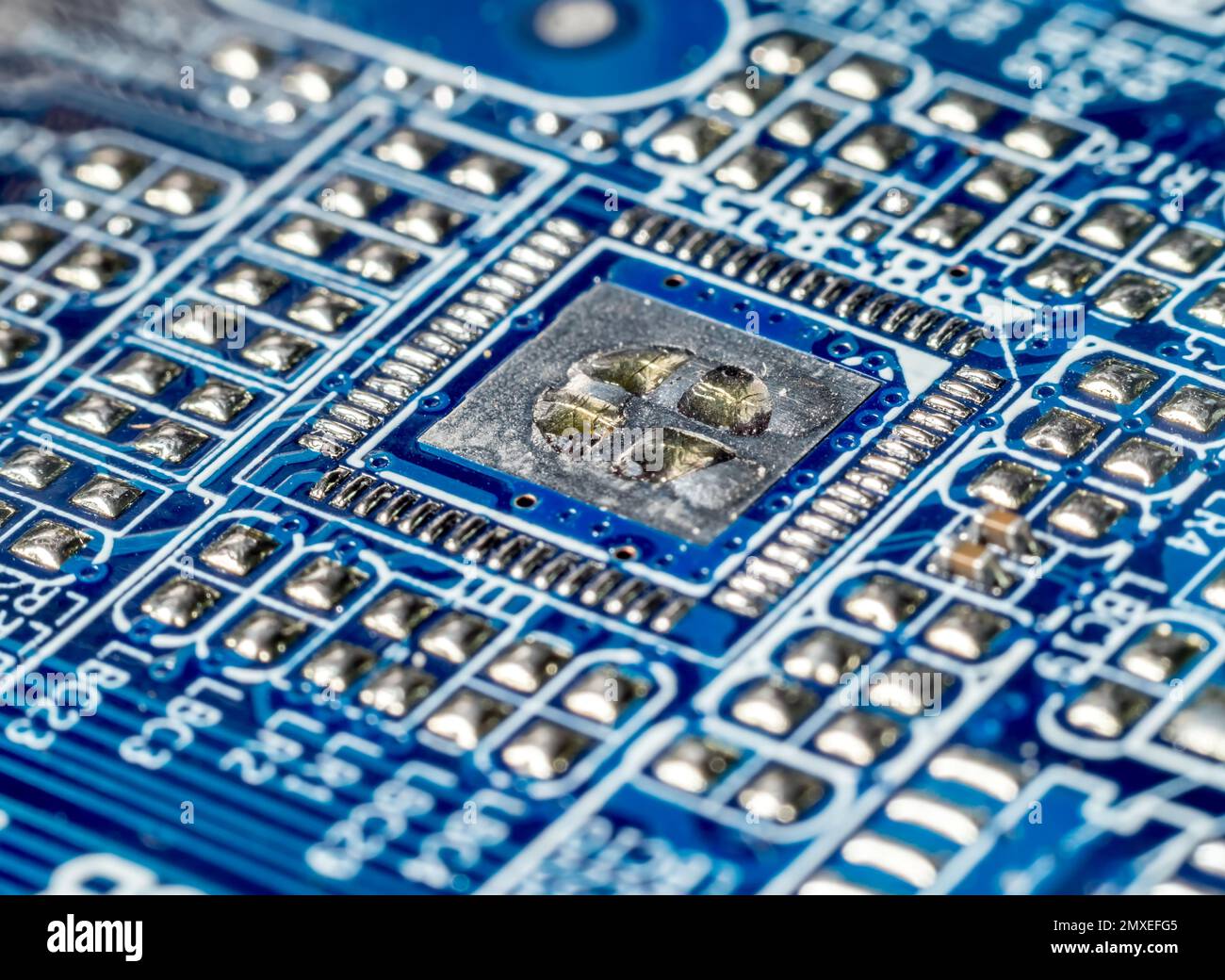 Closeup of electronic elements embedded into PCB board Stock Photo - Alamy