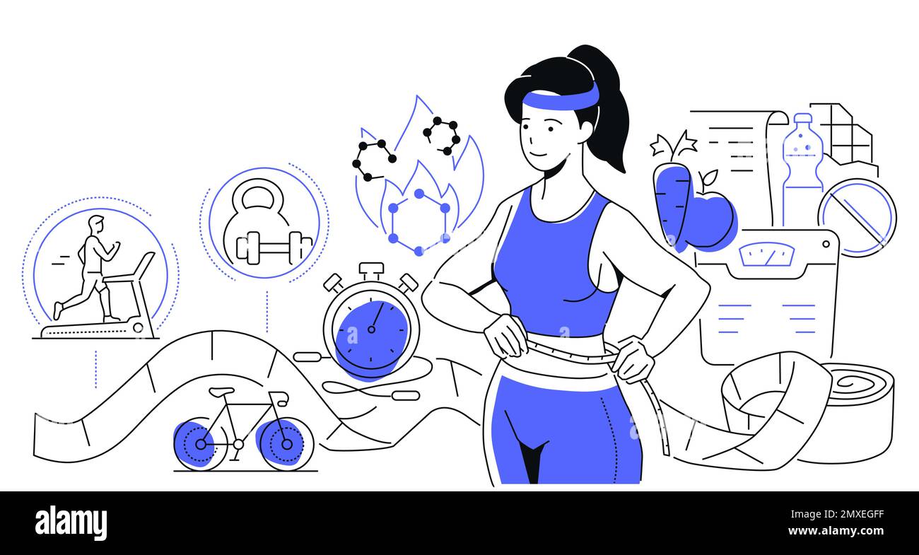 Fitness - modern colorful line design style illustration Stock Vector ...