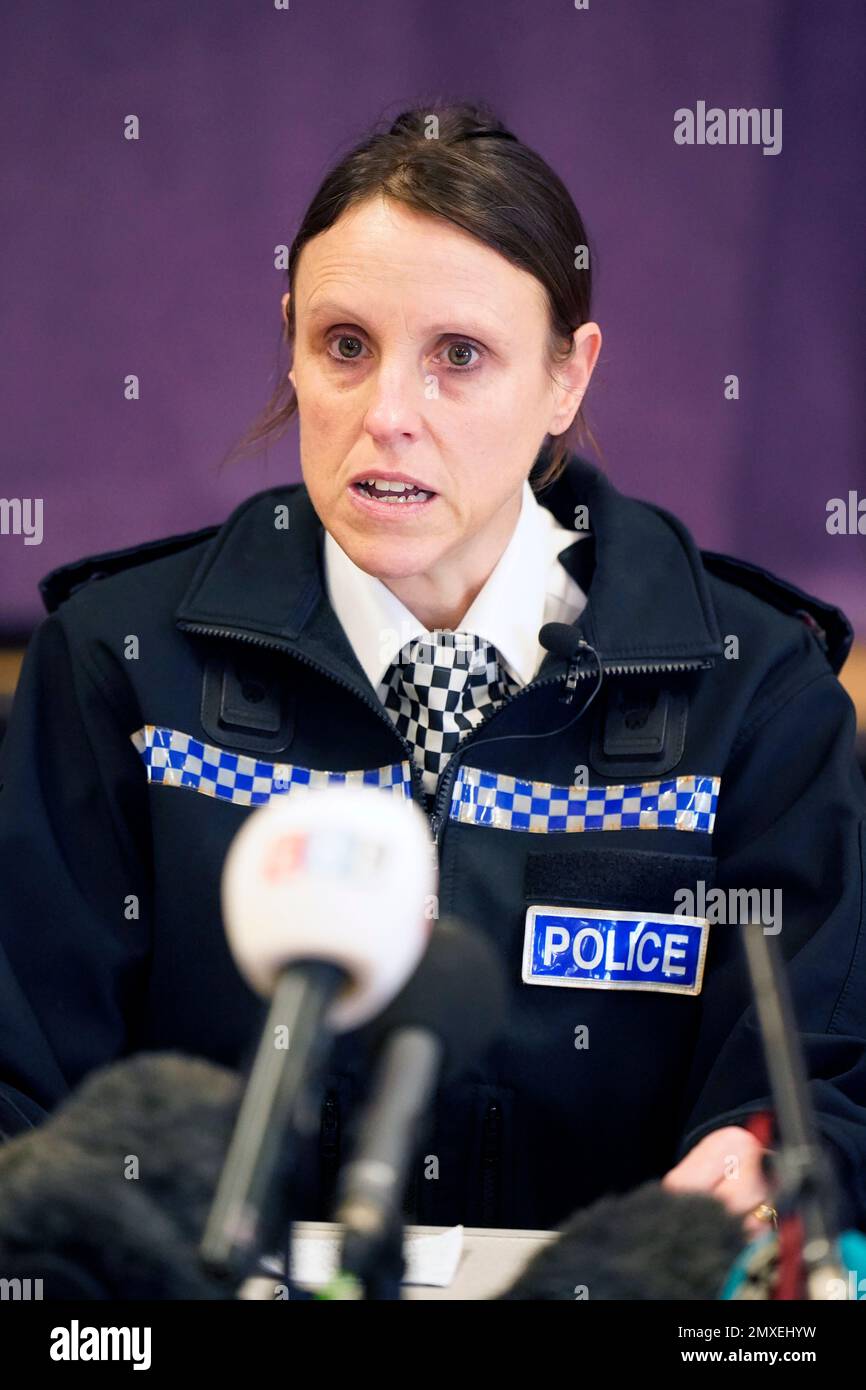 Lancashire Police Superintendent Sally Riley speaks to the media at St ...