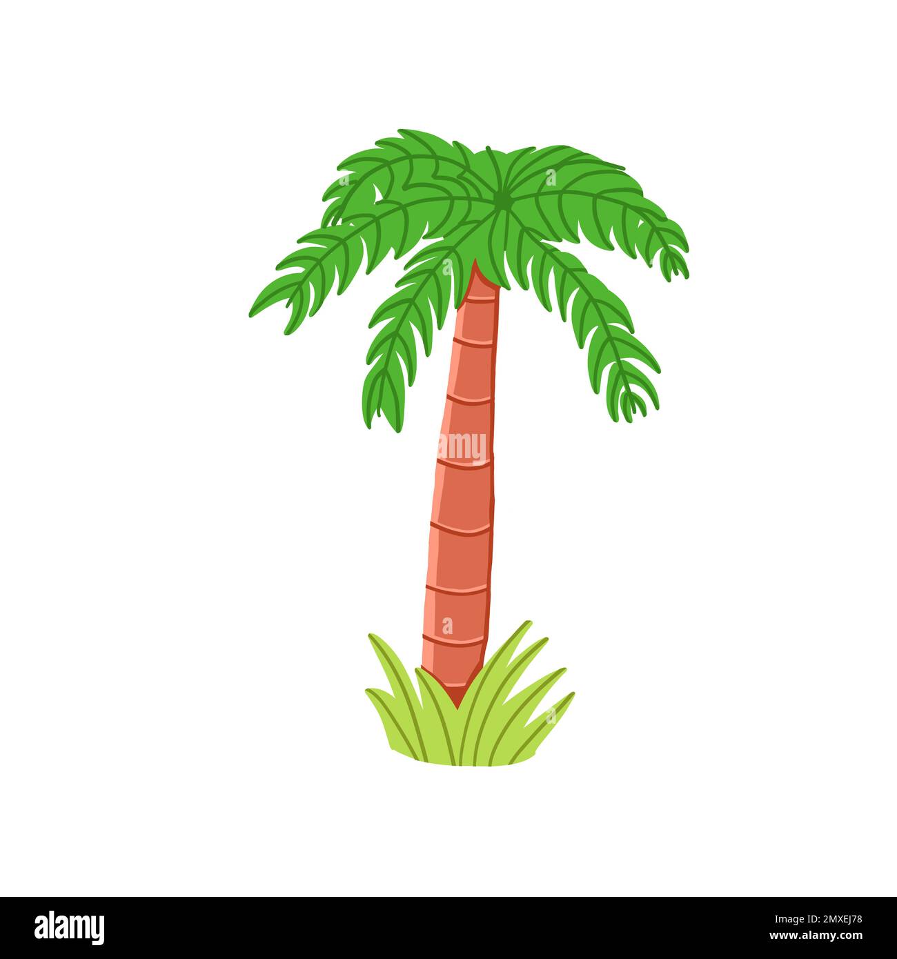 Palm tree. Hand drawn vector illustration in cartoon style Stock Vector ...
