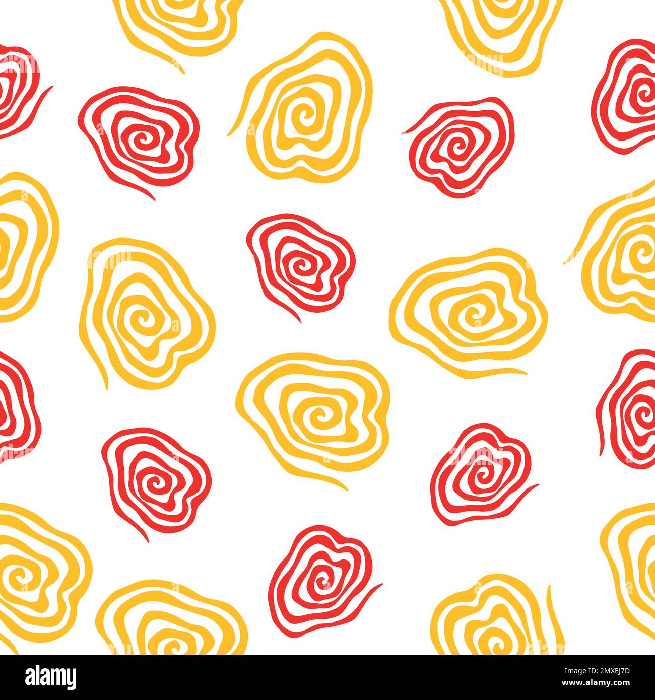 Red and yellow seamless vector pattern. Vector image on white ...
