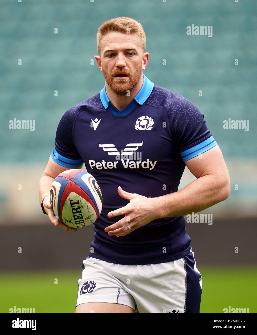 Scotland's Kyle Steyn during a Captains Run at Twickenham Stadium ...