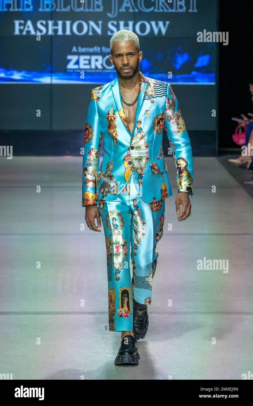 Eric West walks the runway wearing Maxjenny during the Seventh Annual ...