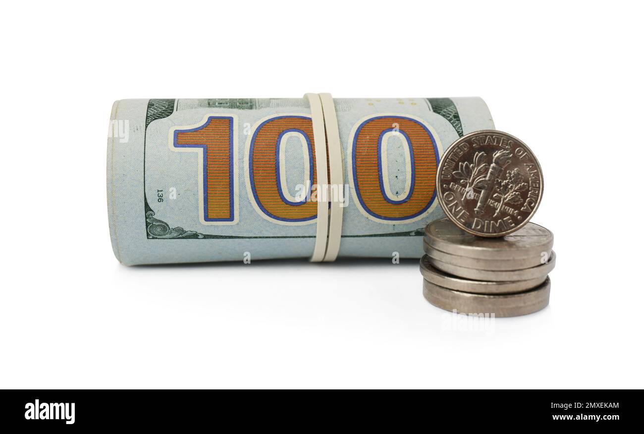 Rolled dollar banknotes stack hi-res stock photography and images - Alamy