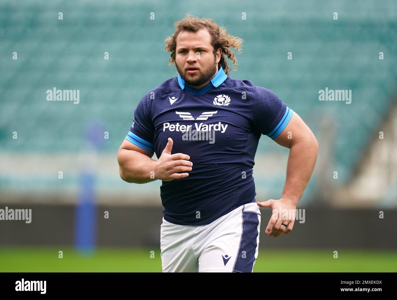 Scotland's Pierre Schoeman during a Captains Run at Twickenham Stadium ...