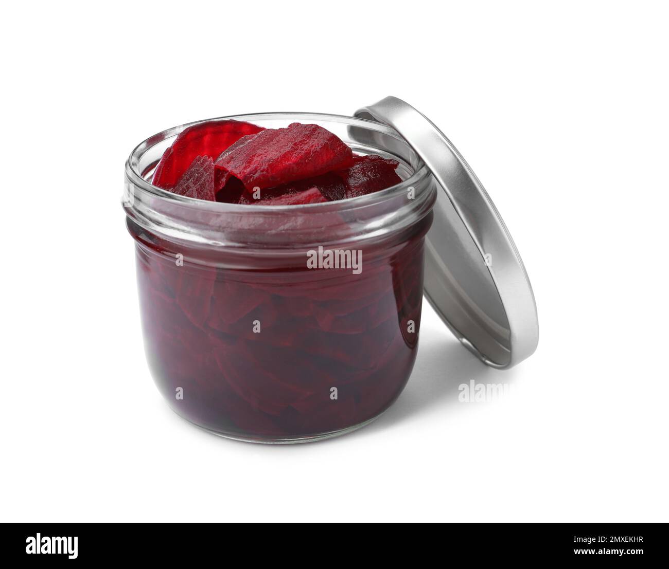 Pickled beets in jar isolated on white Stock Photo - Alamy
