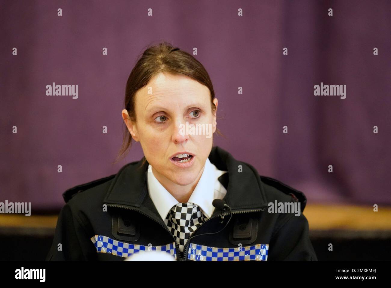 Lancashire Police Superintendent Sally Riley speaks to the media at St ...