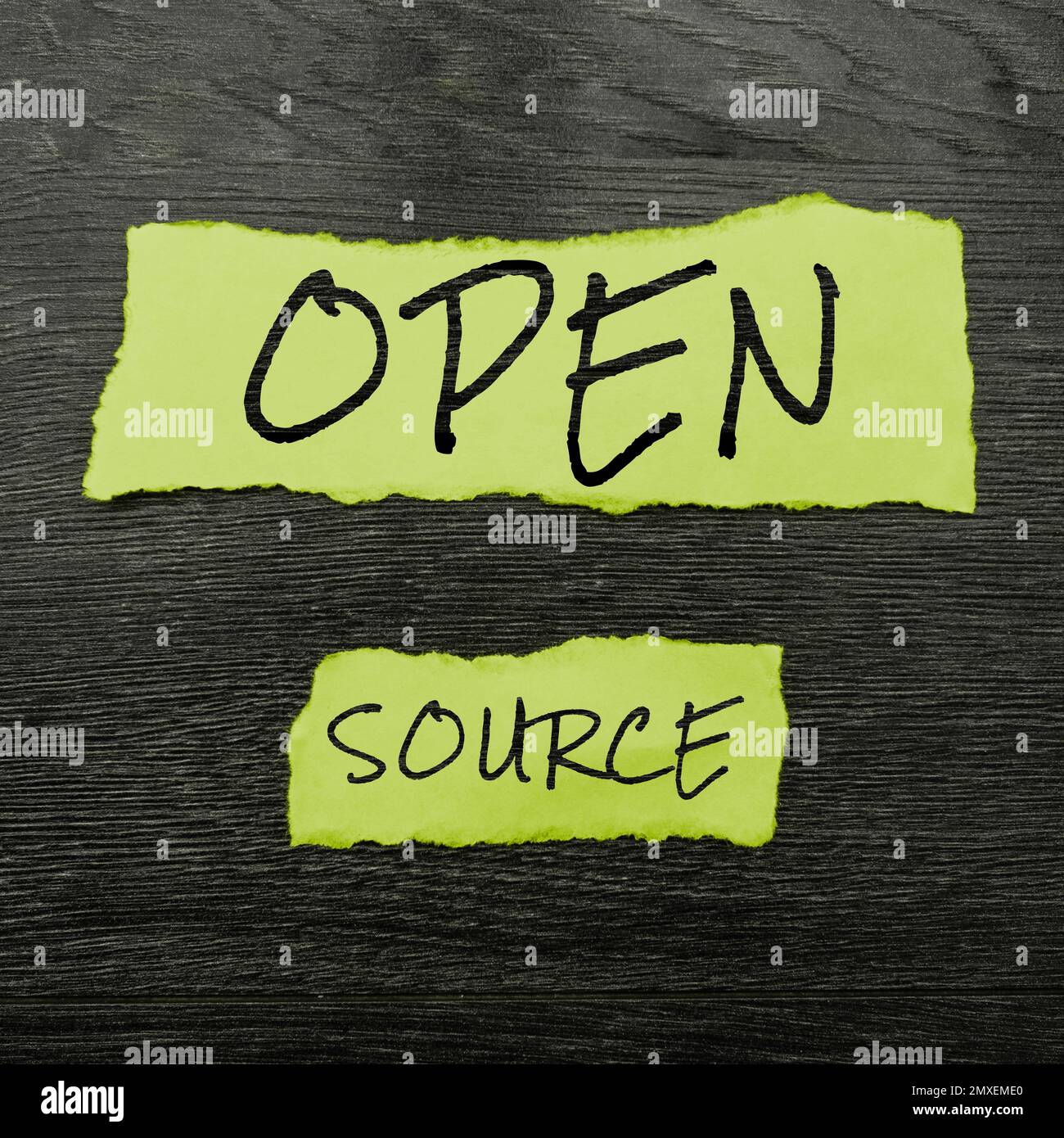 Writing displaying text Open Source, Conceptual photo denoting software which original source ...