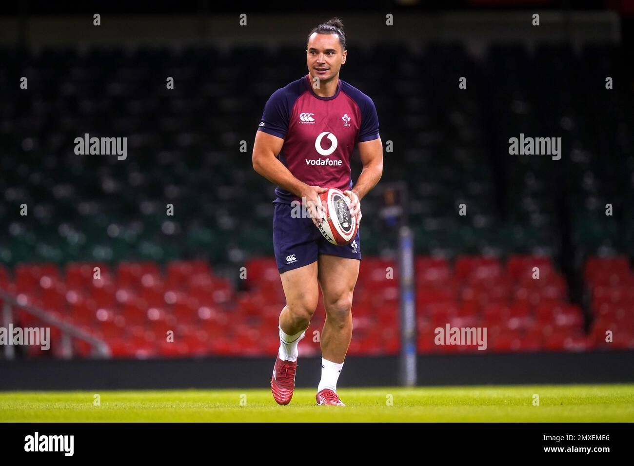 Ireland's James Lowe during a Captains Run at Principality Stadium ...