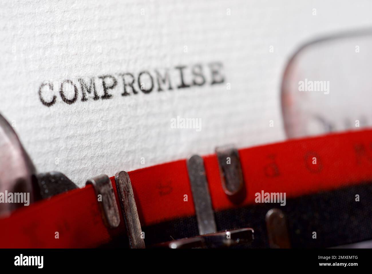 Compromise word written with a typewriter Stock Photo - Alamy