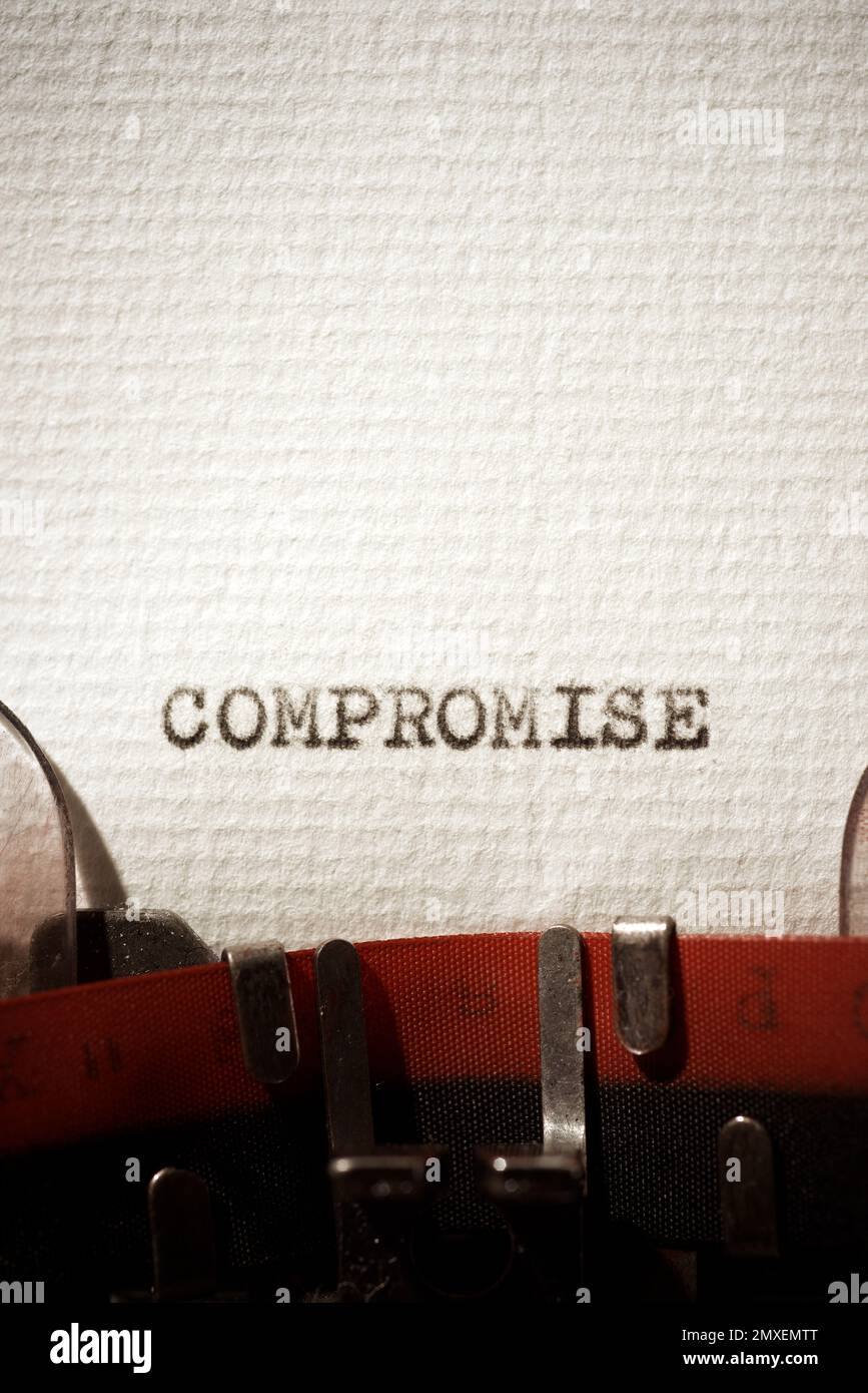Compromise word written with a typewriter Stock Photo - Alamy