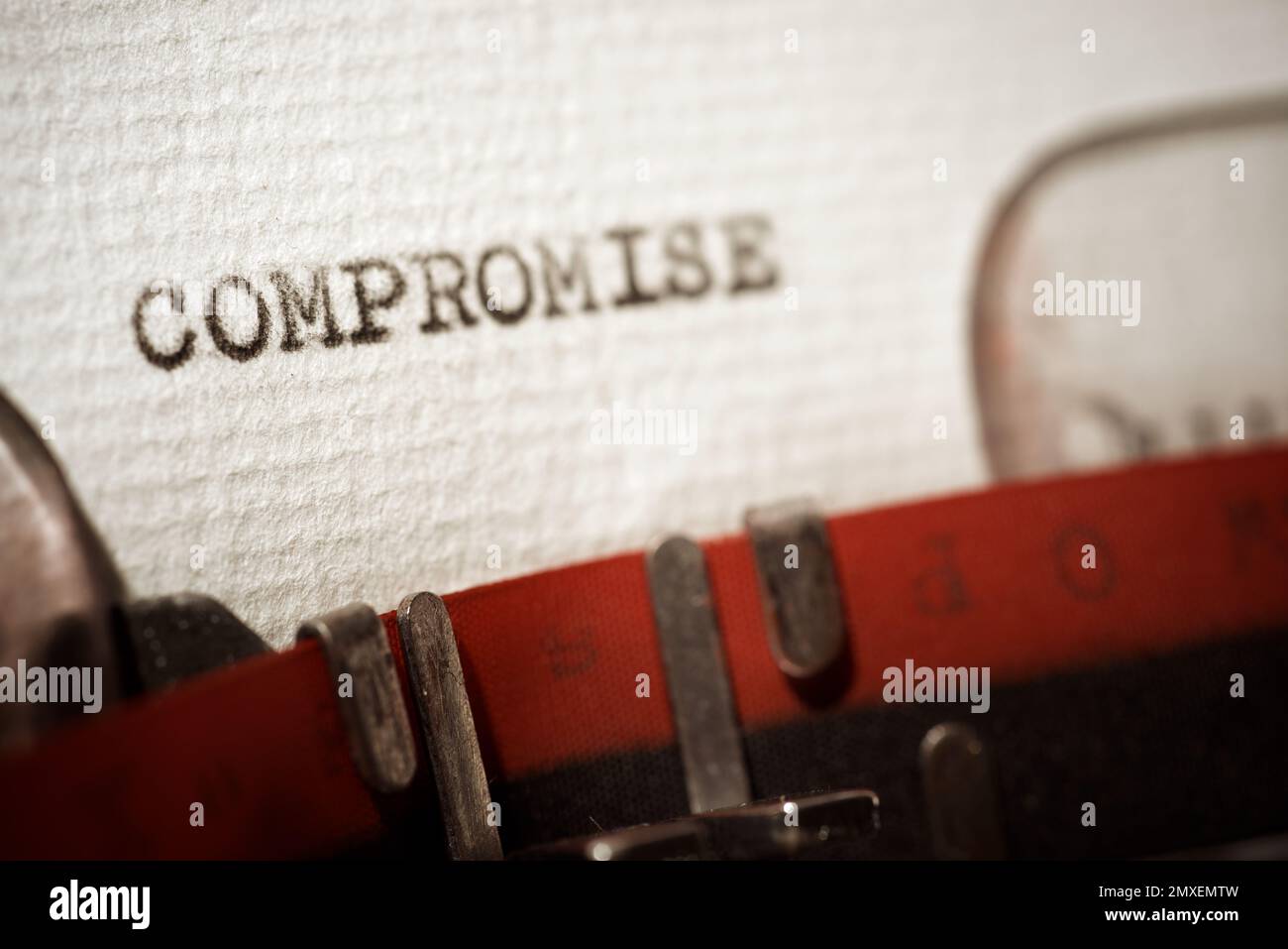 Compromise word written with a typewriter Stock Photo - Alamy