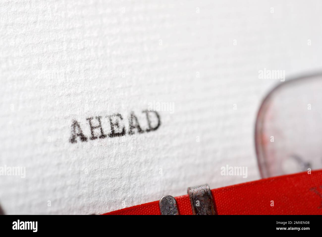 Ahead word written with a typewriter Stock Photo - Alamy