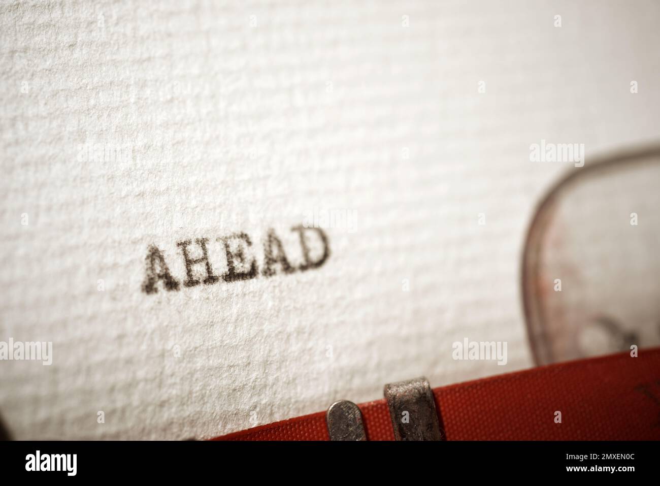 Ahead word written with a typewriter Stock Photo - Alamy