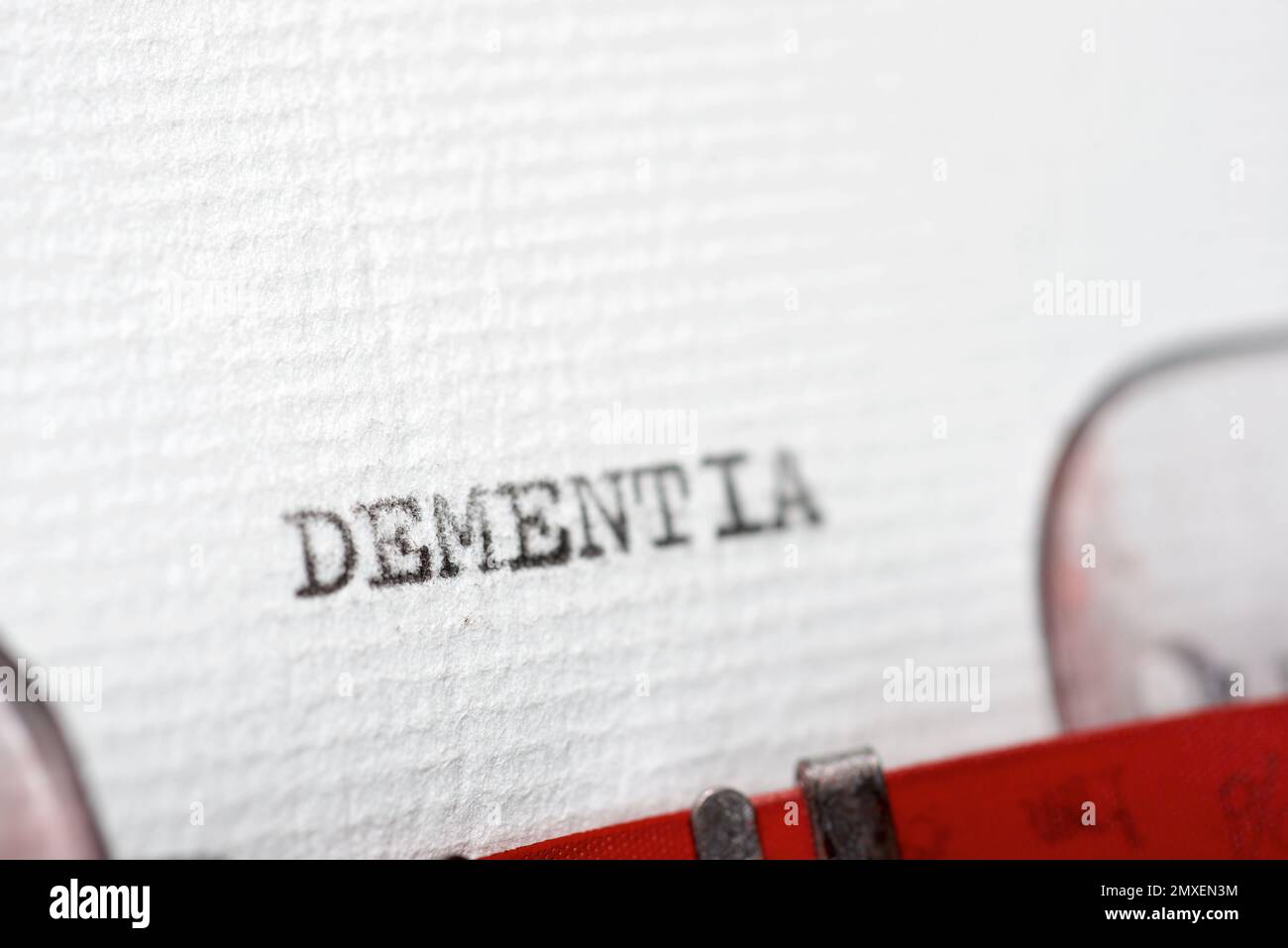 Dementia word written with a typewriter Stock Photo - Alamy