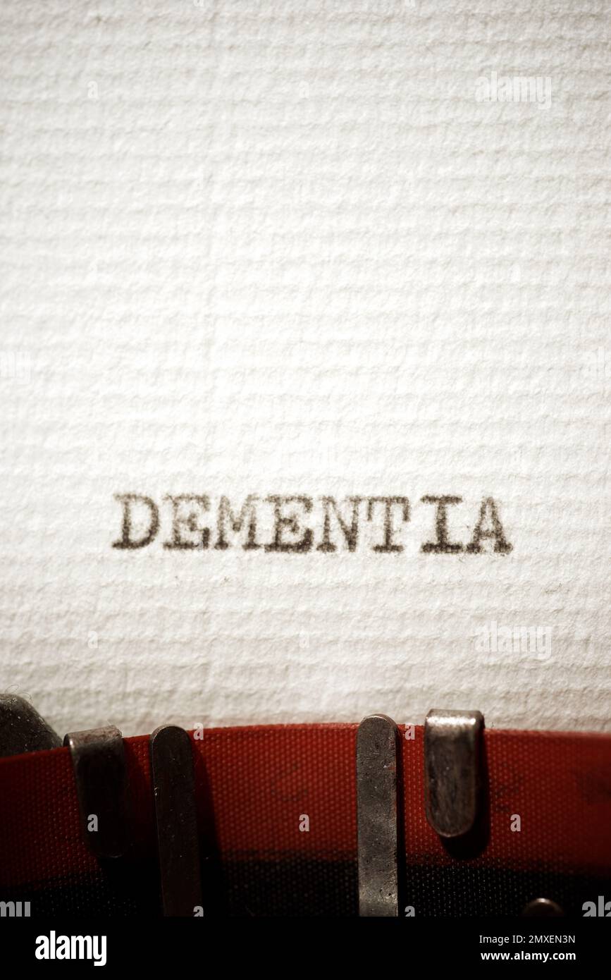 Dementia word written with a typewriter Stock Photo - Alamy