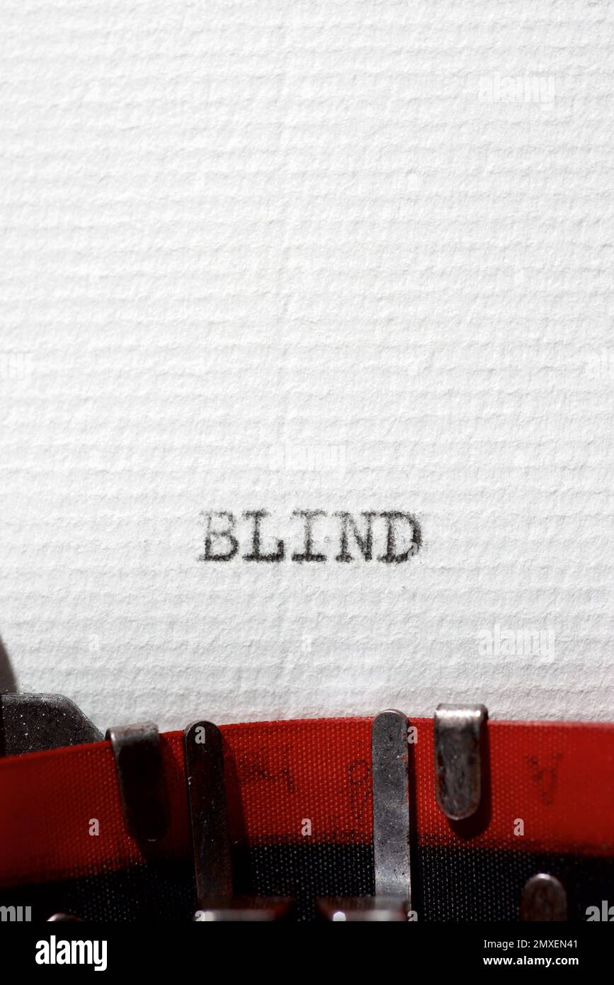 Blind word written with a typewriter Stock Photo - Alamy