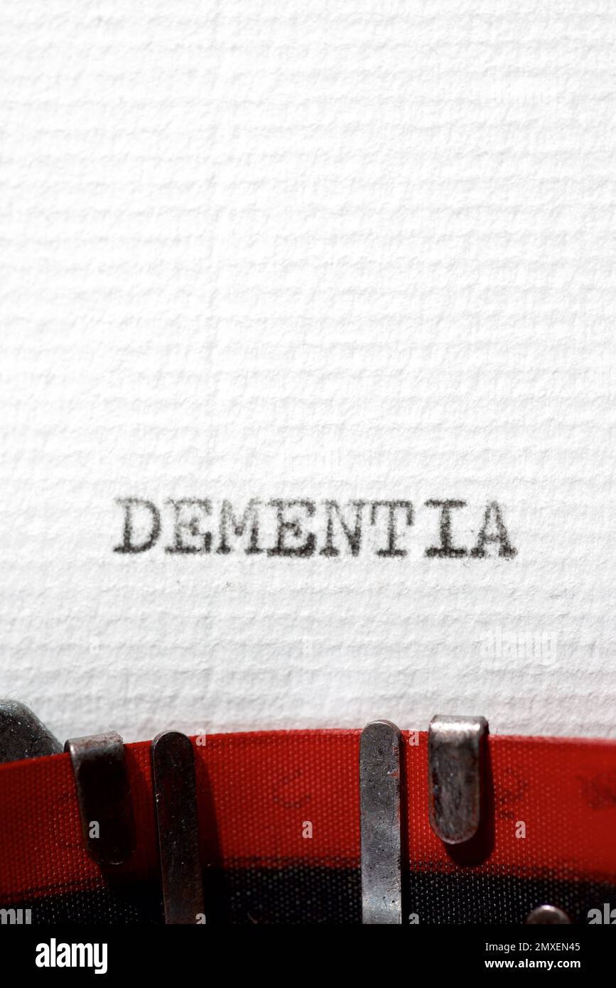 Dementia word written with a typewriter Stock Photo - Alamy
