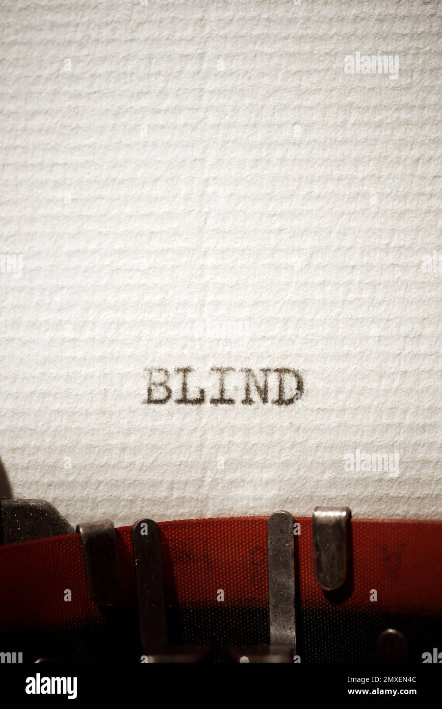 Blind word written with a typewriter Stock Photo - Alamy