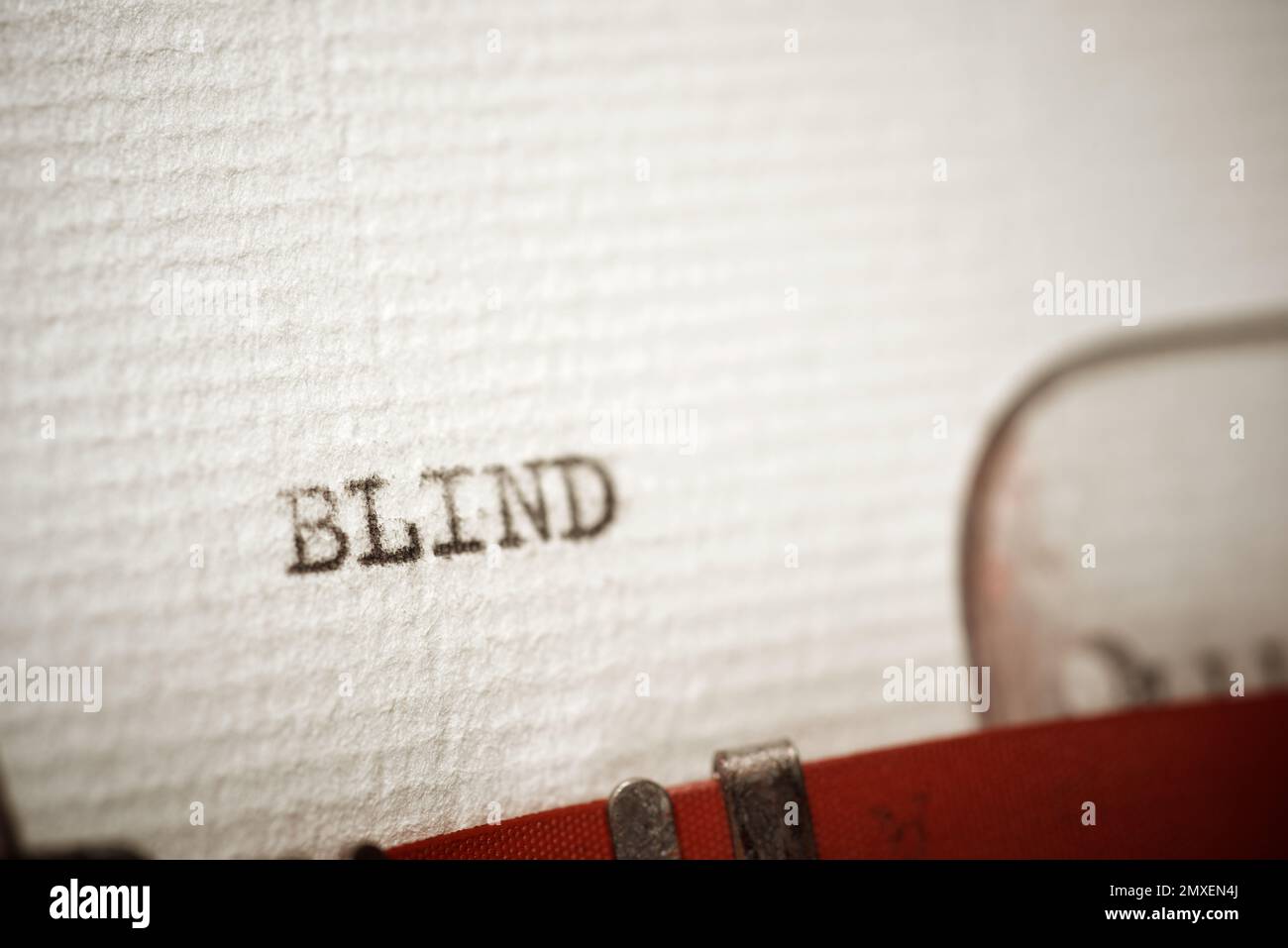 Blind word written with a typewriter Stock Photo - Alamy