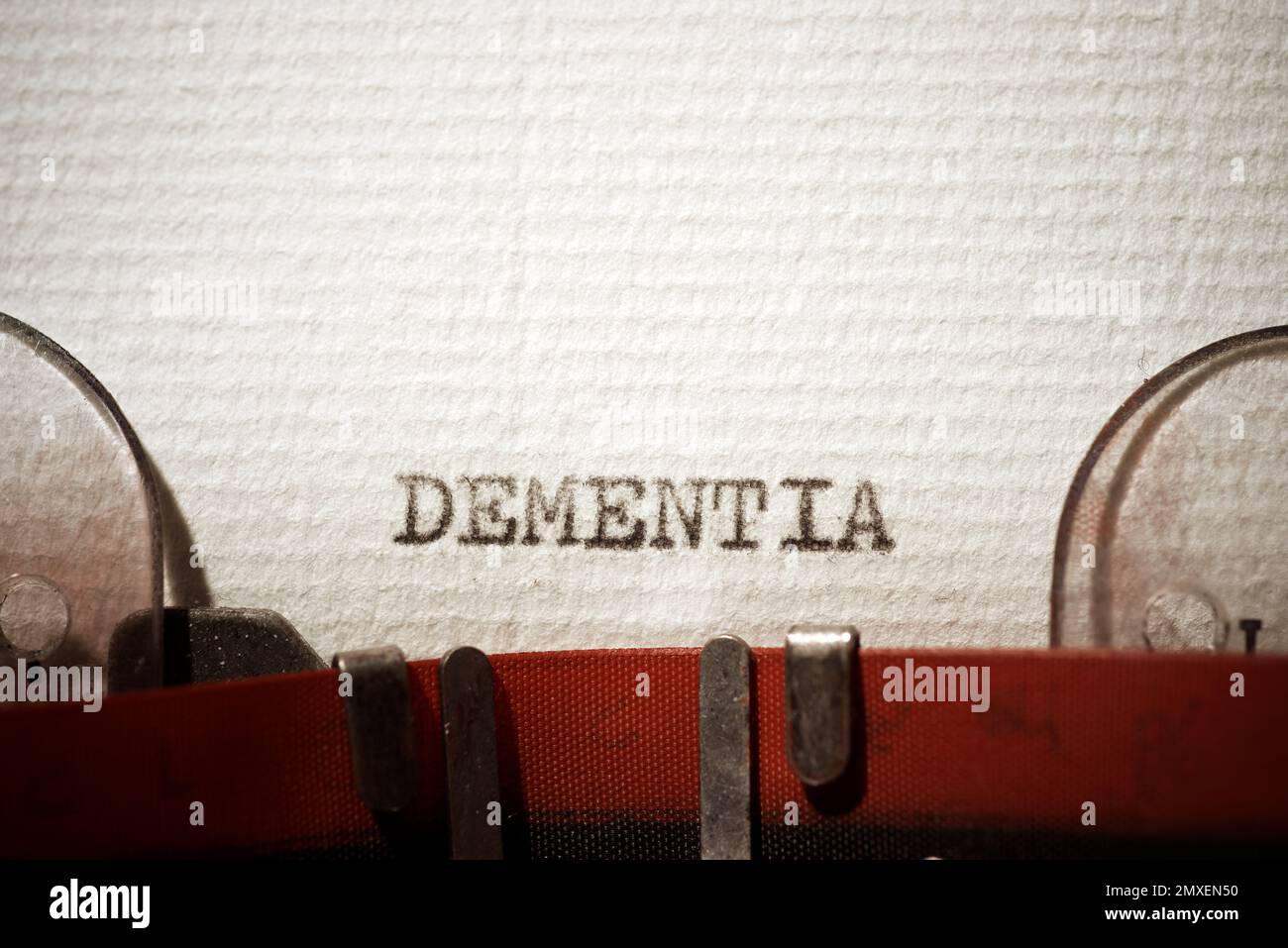 Dementia word written with a typewriter Stock Photo - Alamy