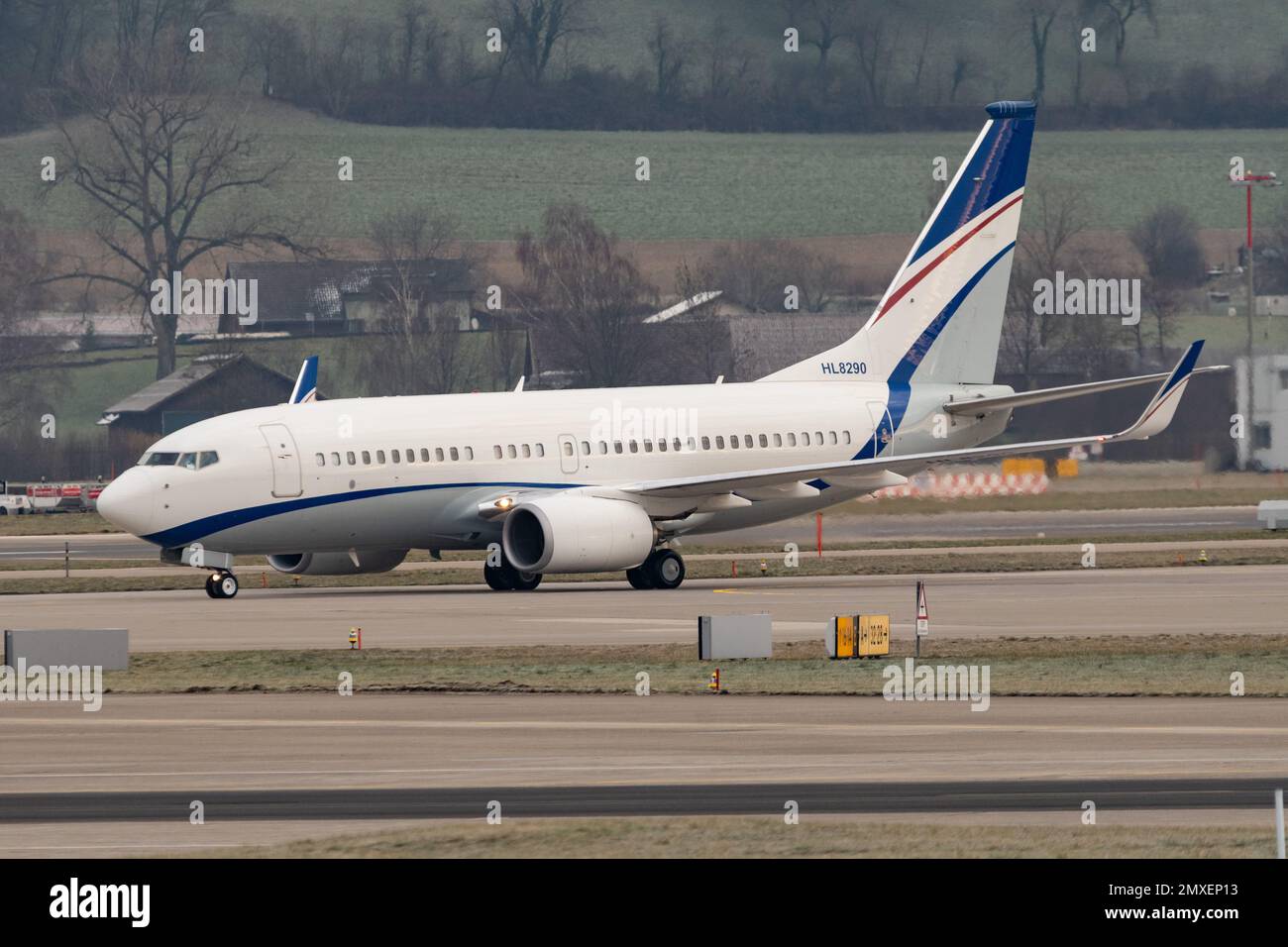 Zurich, Switzerland, January 20, 2023 Hyundai Boeing 737-7GE aircraft ...