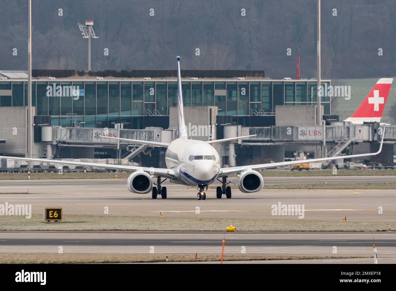 Zurich, Switzerland, January 20, 2023 Hyundai Boeing 737-7GE aircraft ...