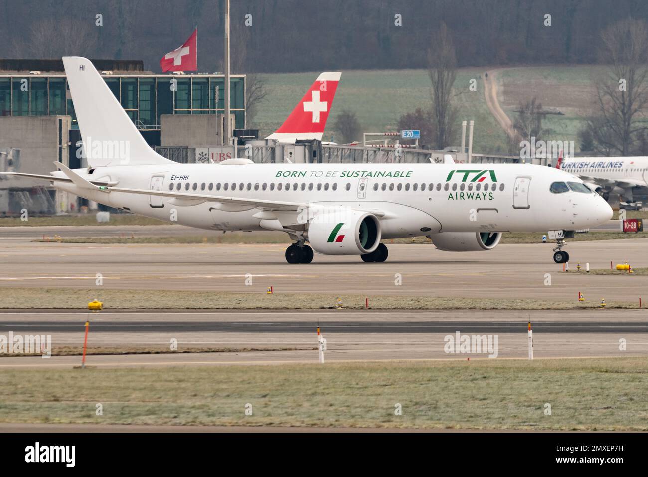 Zurich, Switzerland, January 20, 2023 ITA Airways Bombardier CS-300 or ...