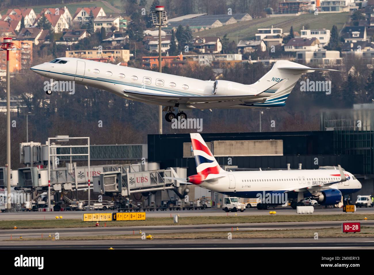 Zurich, Switzerland, January 20, 2023 Gulfstream G650 business aircraft ...