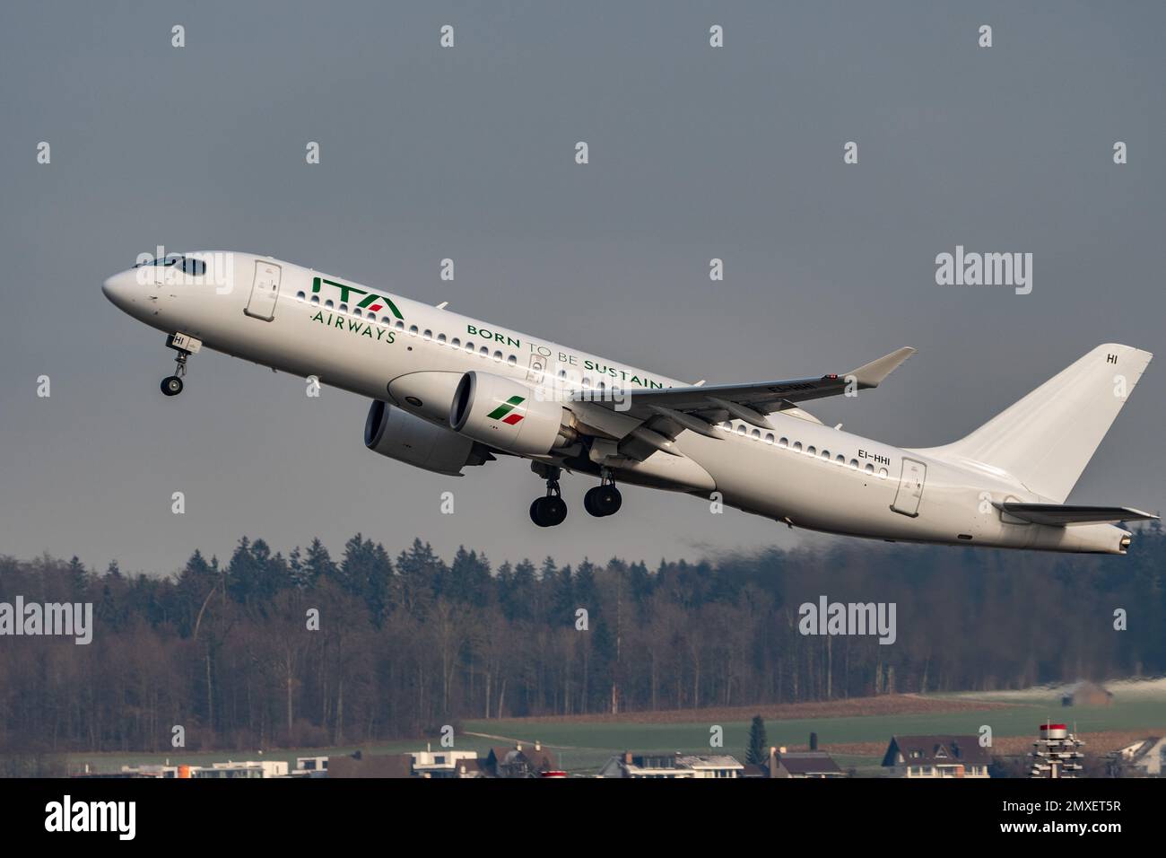 Zurich, Switzerland, January 20, 2023 ITA italian airlines Bombardier ...