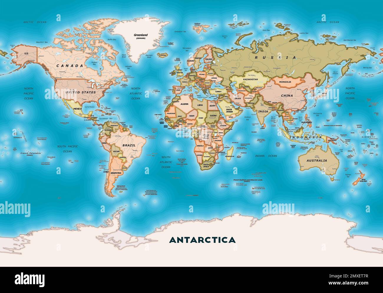 Political world map vintage style Stock Vector Image & Art - Alamy