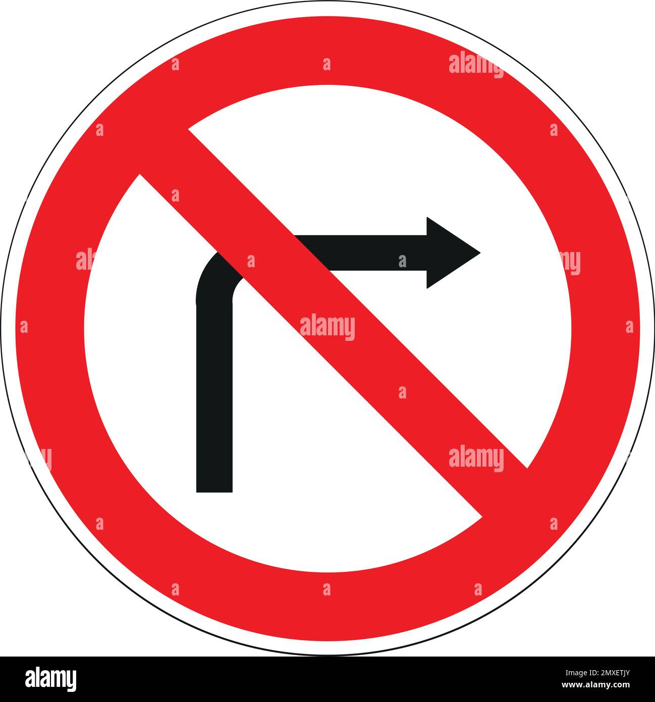 Road sign: No right turn Stock Vector Image & Art - Alamy