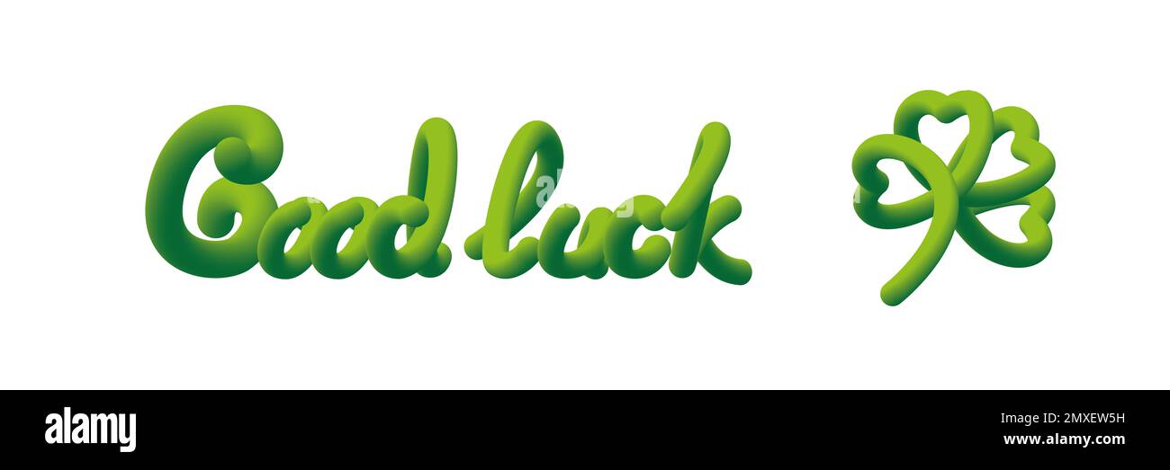 Good luck wish. Creative card with text, banner design Stock Photo - Alamy