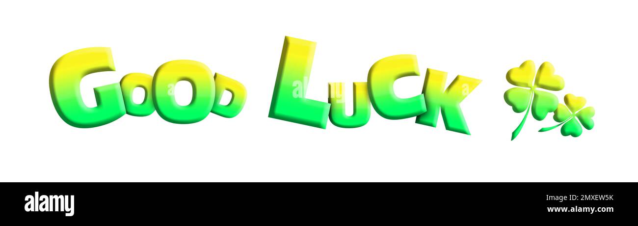 Good luck wish. Creative card with text, banner design Stock Photo - Alamy