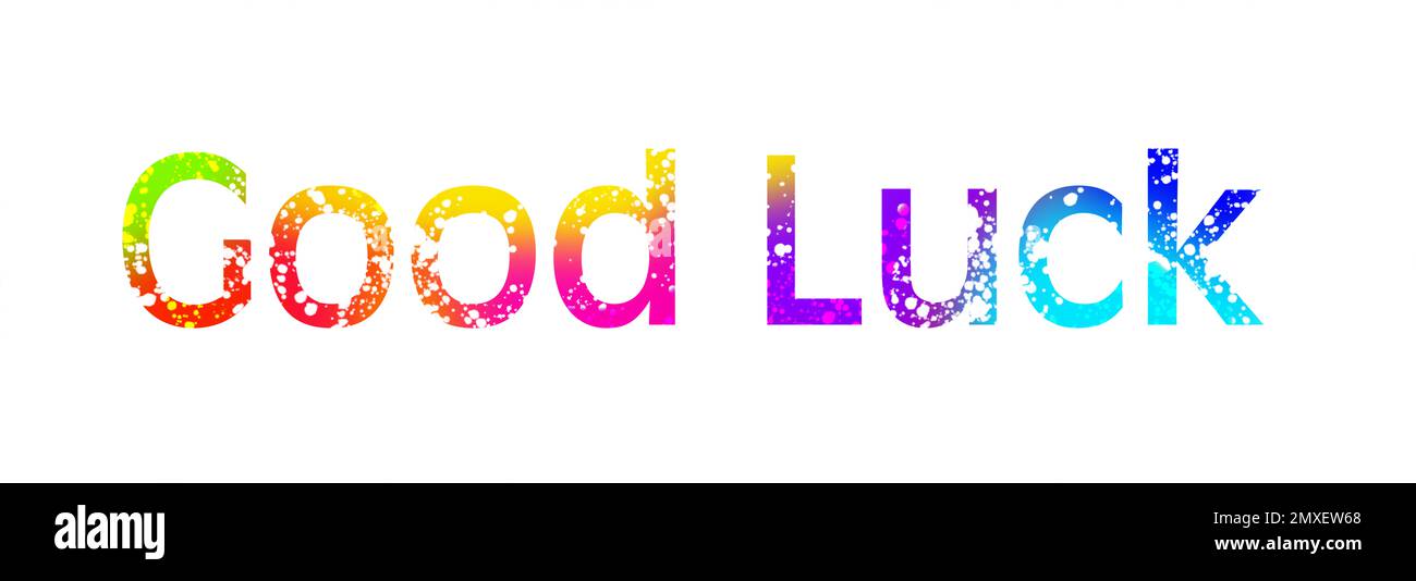 Good luck wish. Creative card with text, banner design Stock Photo - Alamy