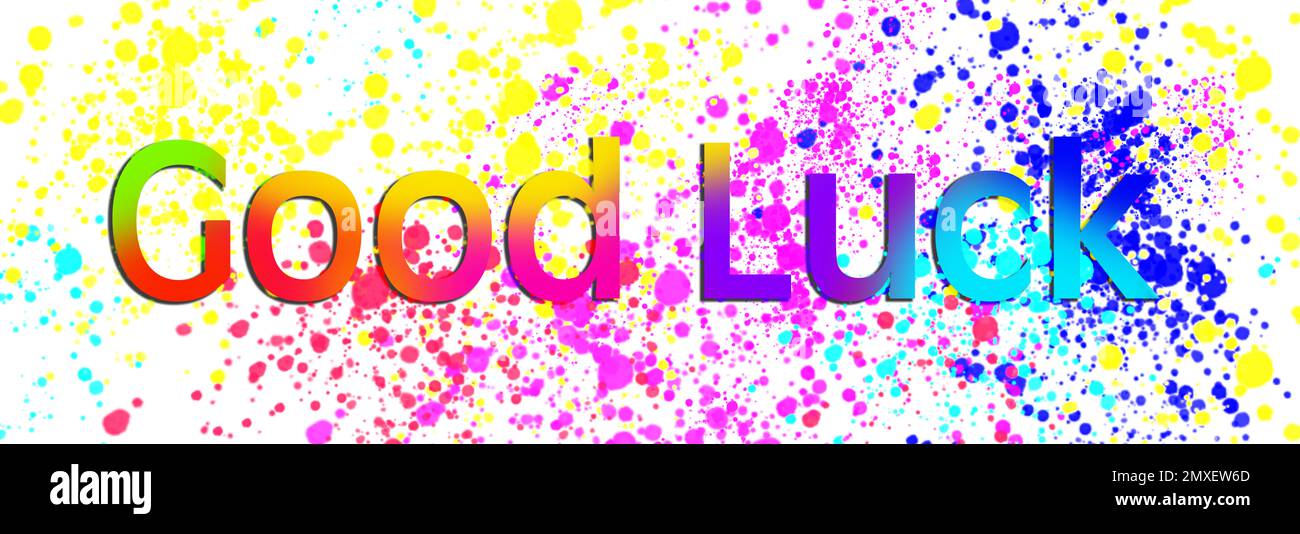 Good luck wish. Creative card with text, banner design Stock Photo - Alamy