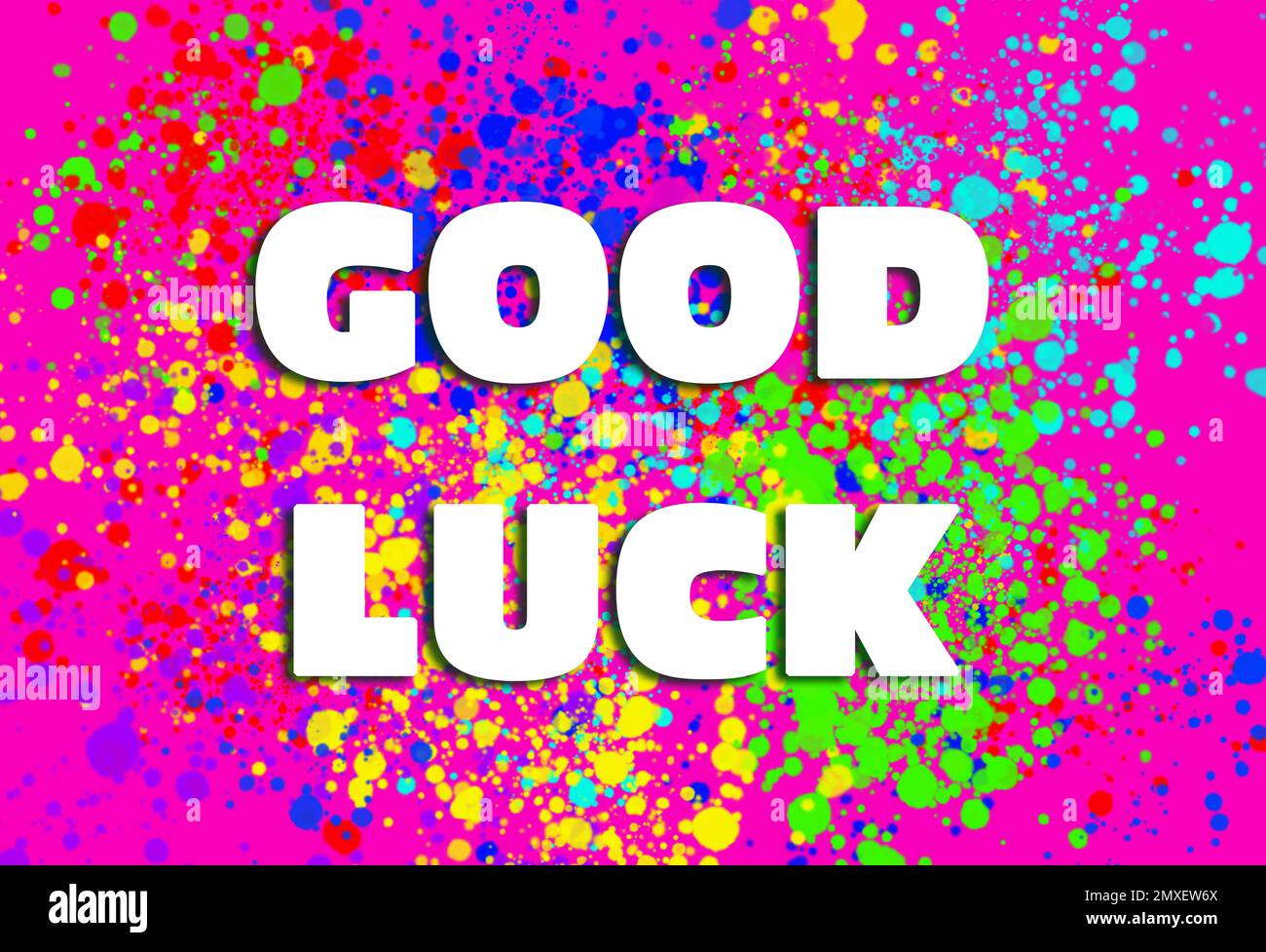 Good luck wish. Creative card with text Stock Photo - Alamy