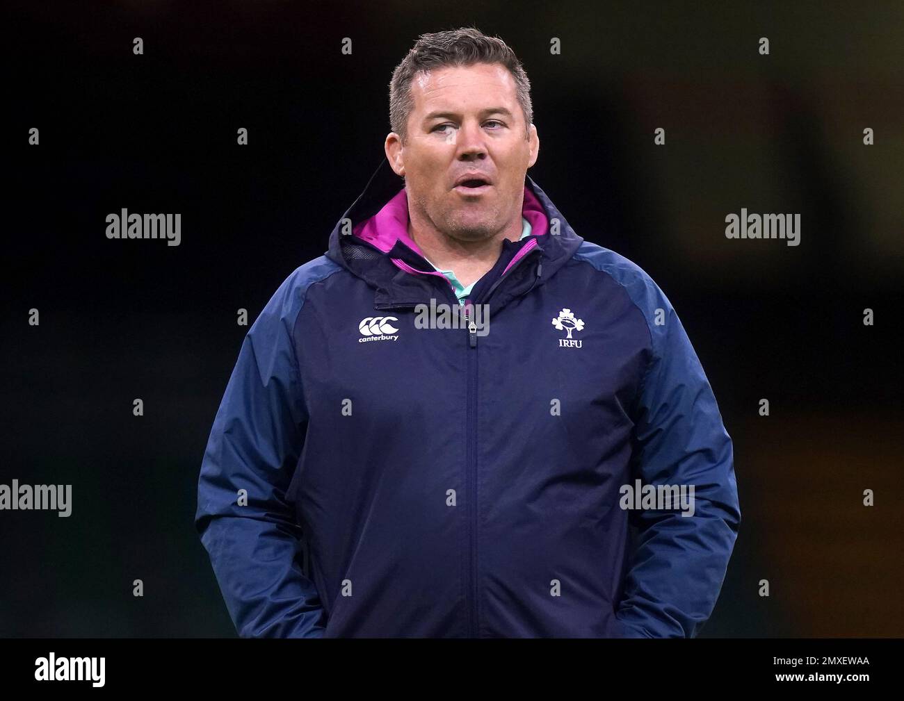 Ireland national scrum coach John Fogarty during a Captains Run at ...