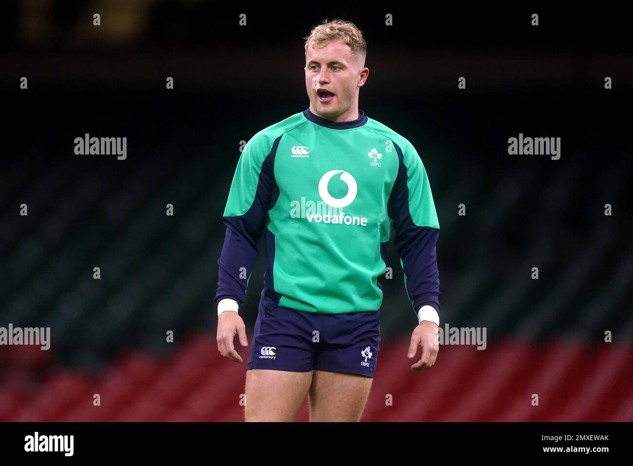 Ireland's Craig Casey during a Captains Run at Principality Stadium ...