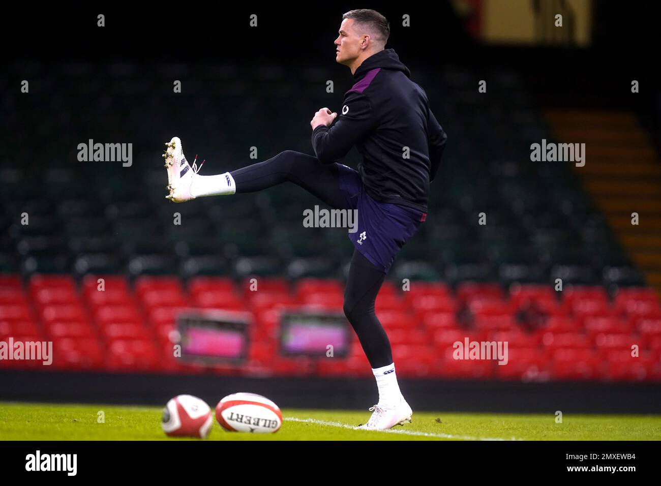 Ireland's Johnny Sexton during a Captains Run at Principality Stadium ...