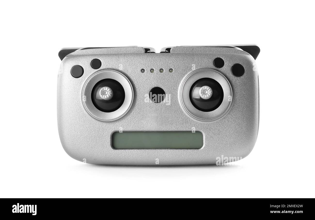 New modern drone controller isolated on white Stock Photo - Alamy