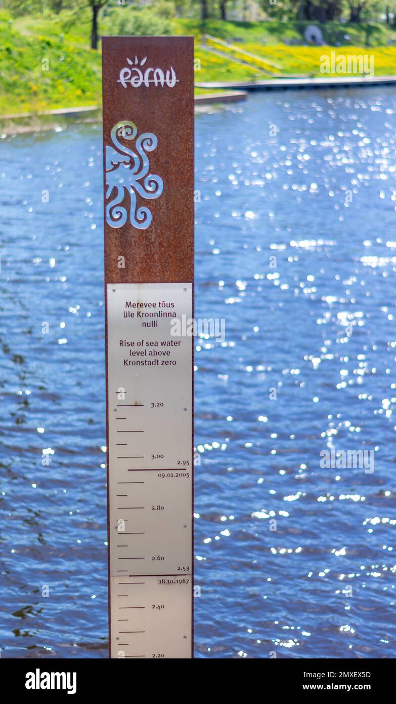 Scale for rise of the sea water level above Kronstadt zero, Pärnu ...